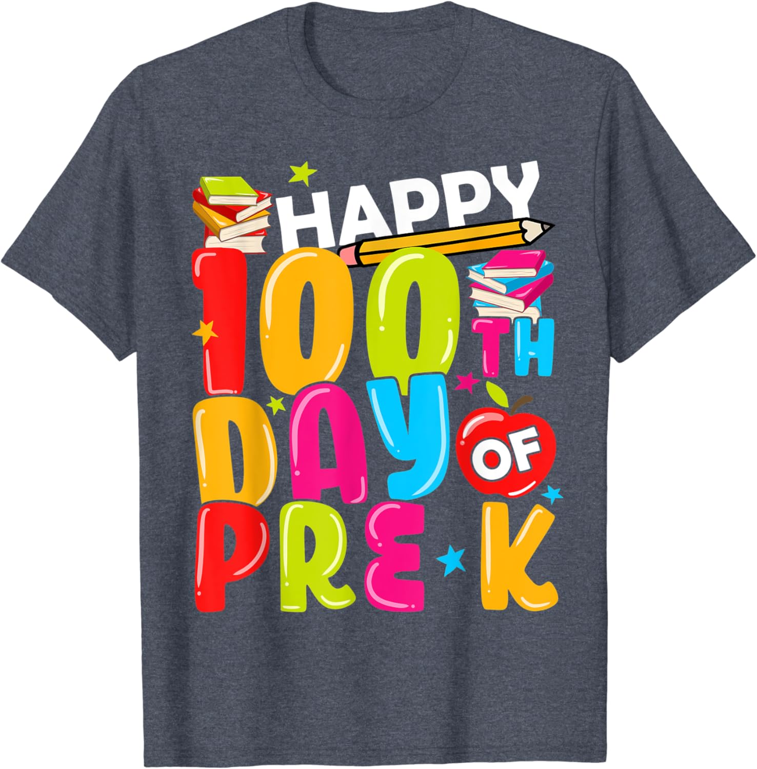100 Days Of Pre K Happy 100th Day Of School T Shirt 100-days-of-pre-k-happy-100th-day-of-school-t-shirt